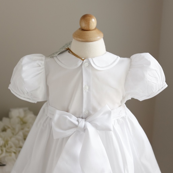 Feltman Brothers | Dresses | White Smocked Rosebud Dress Heirloom Pink ...